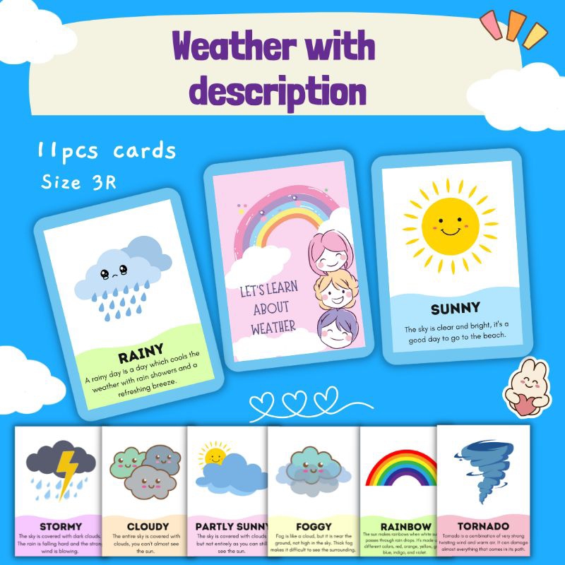 weather laminated flashcards | Shopee Philippines