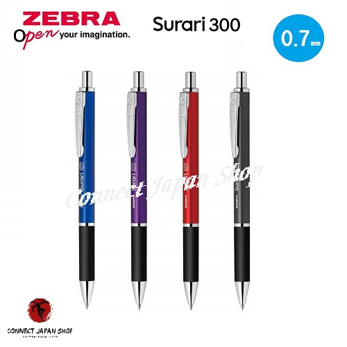 Zebra Surari 300 Ballpoint Pen Emulsion Black Ink 0.7mm 4 Body Color ...