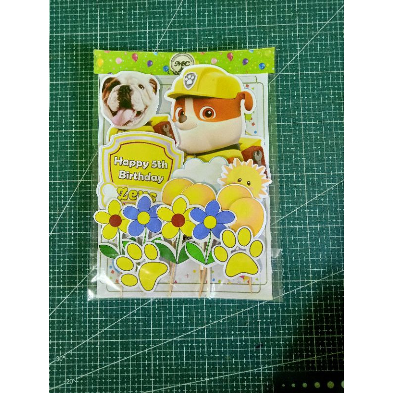 (Marie's Shop)Paw patrol Rubble only Theme Cake toppers | Shopee ...