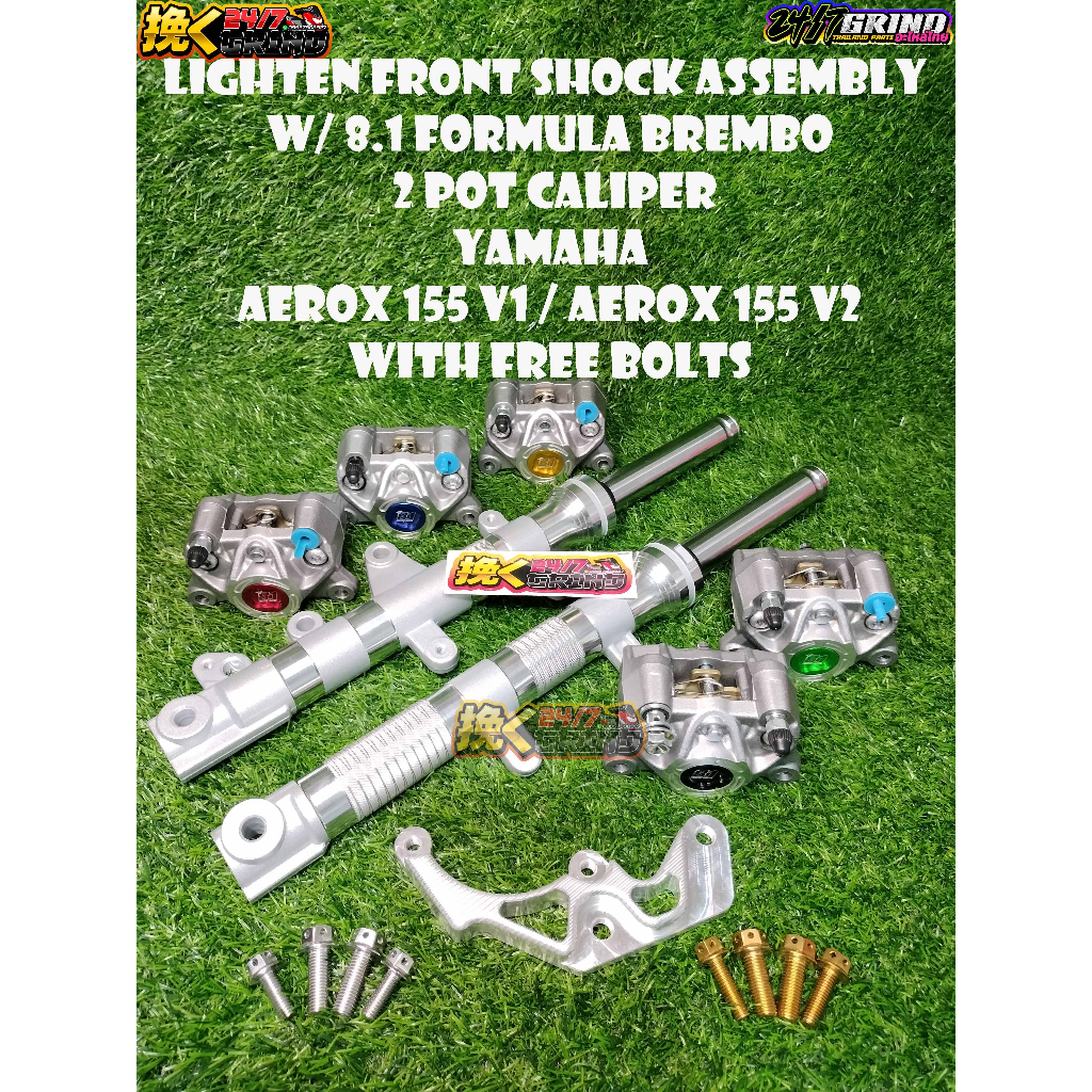 YAMAHA AEROX 155 LIGHTEN FRONT SHOCK ASSEMBLY V3 WITH 8.1 FORMULA 2POT ...