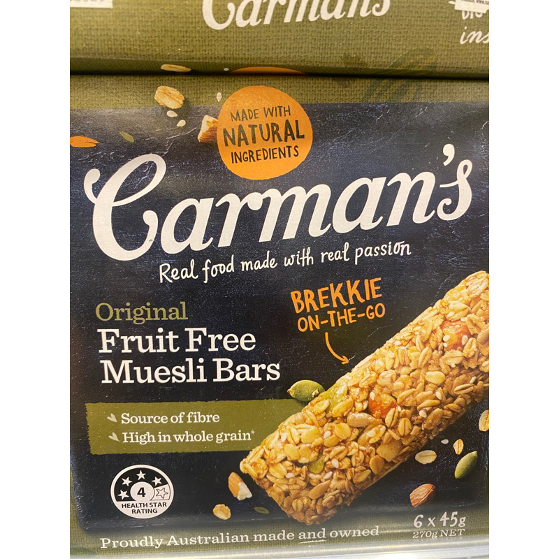 Carman's Nut Bars, 5 bars 160g / Protein Bars, 5 bars 200g | Shopee ...