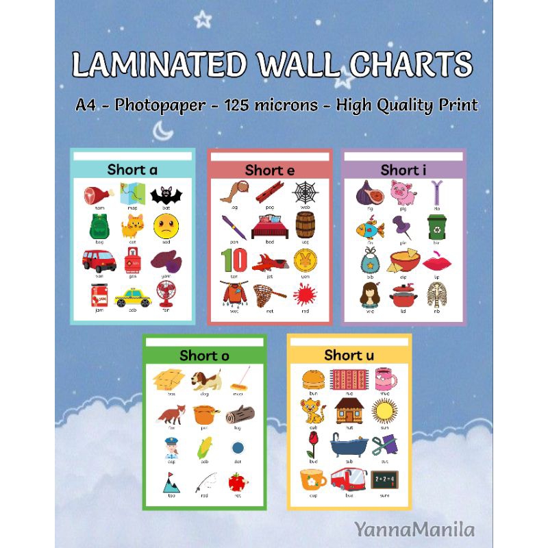 CVC Word Families Laminated Wall Charts | Shopee Philippines