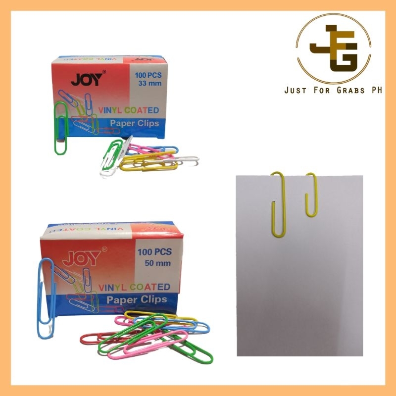 Joy Paper Clips Vinyl Coated and Nickel 33mm / 50mm | Shopee Philippines