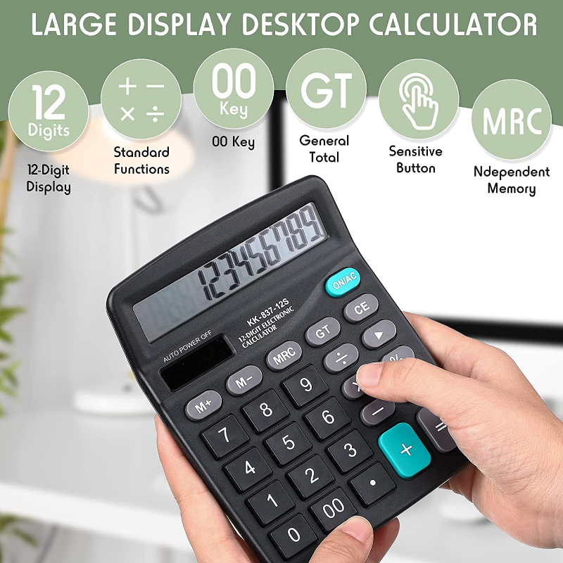 Calculator Big Size Office Calculators Large Display Solar Power ...