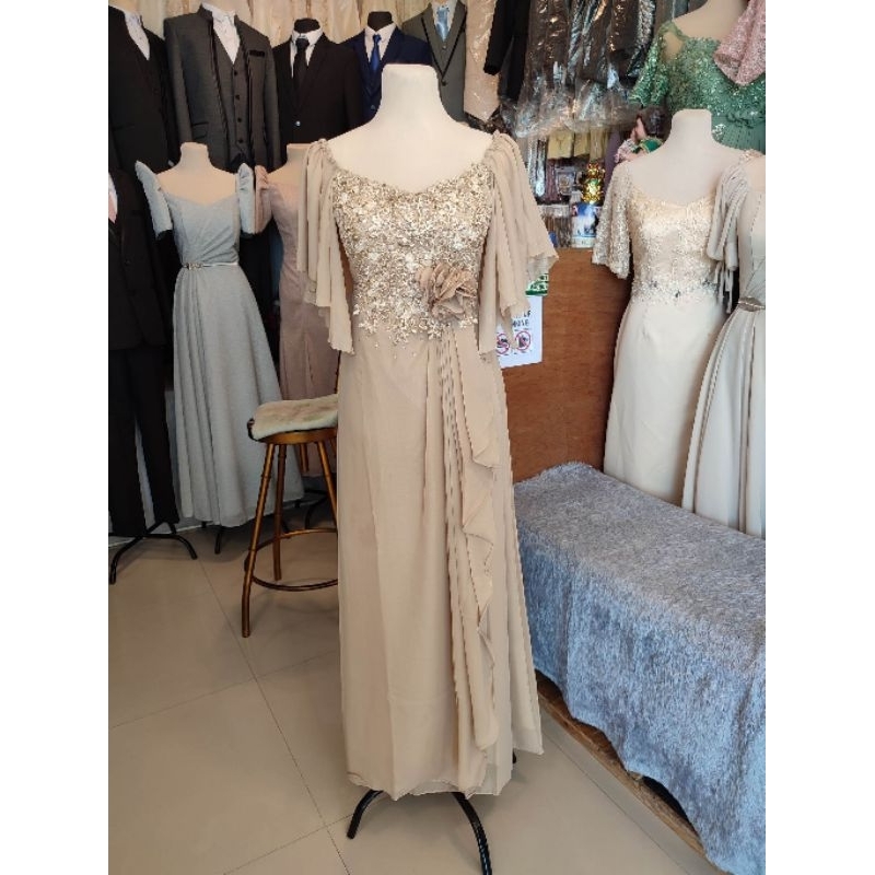 𝐌𝐬. 𝐋𝐨𝐯𝐞 𝐁𝐫𝐢𝐝𝐚𝐥 𝗣𝗿𝗲 𝗼𝗿𝗱𝗲𝗿 Dark Mocca chiffon long gown Mother dress ...