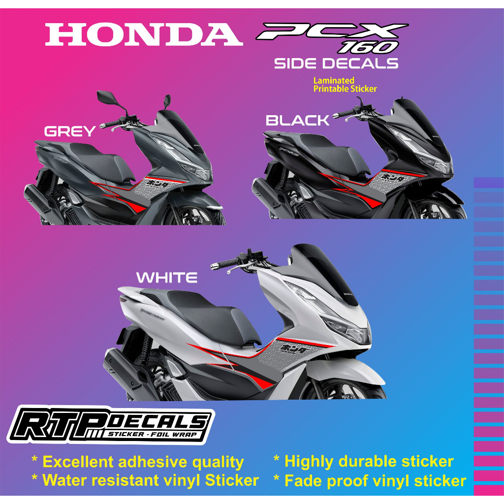 Honda PCX 160 Accent Side Decals Sticker(NEW PRINTED) | Shopee Philippines