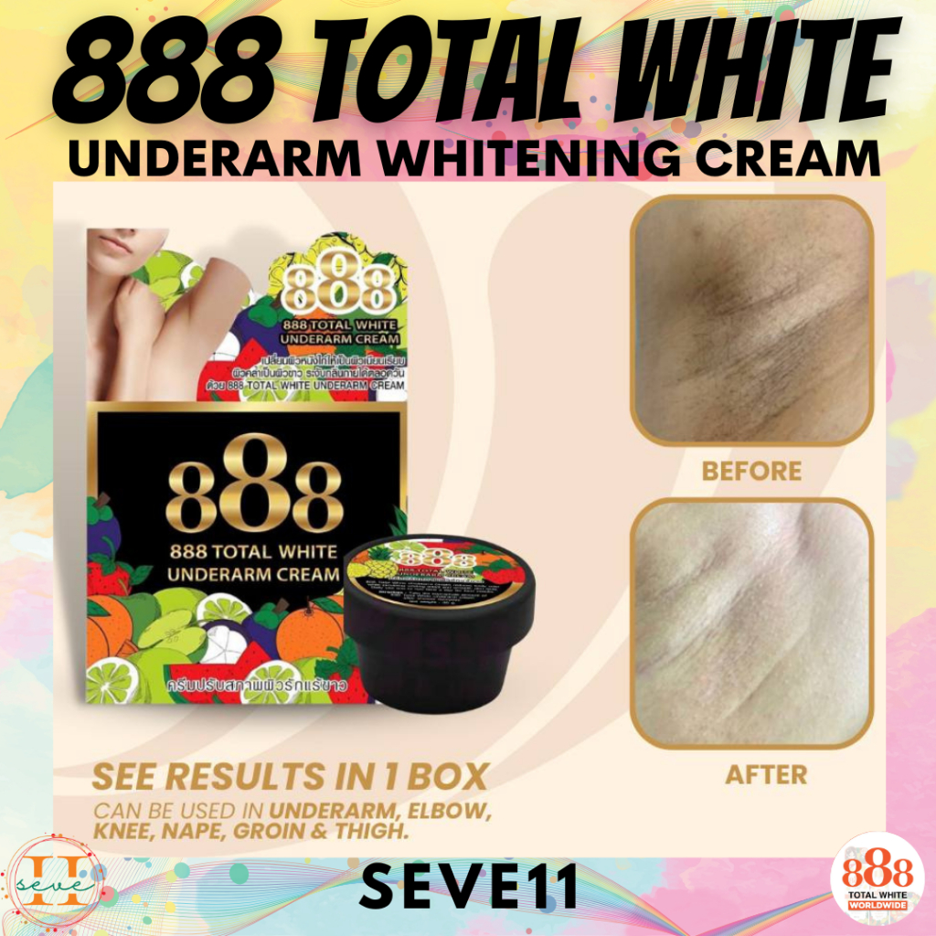888 Total White - Underarm Cream can be used in UA, Elbows, Knees, Nape ...