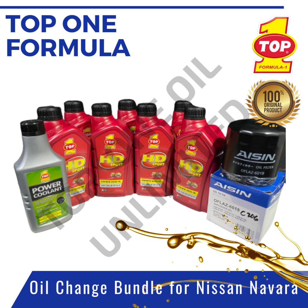Top 1 - 15w-40 HD Sport Oil Change Bundle for NISSAN Navara, NV350, 7 ...