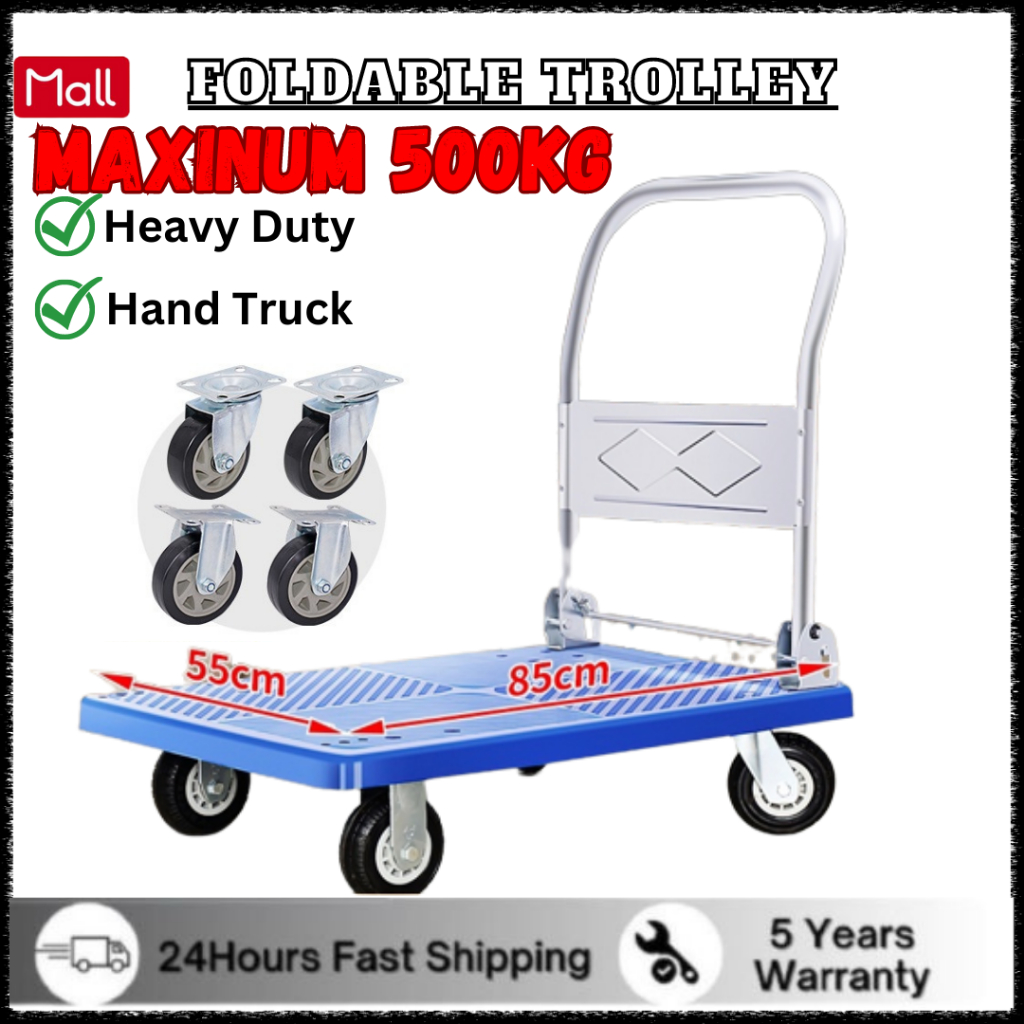Trolley Portable 500KG Hand Truck PVC Foldable Iron Small Trolley ...