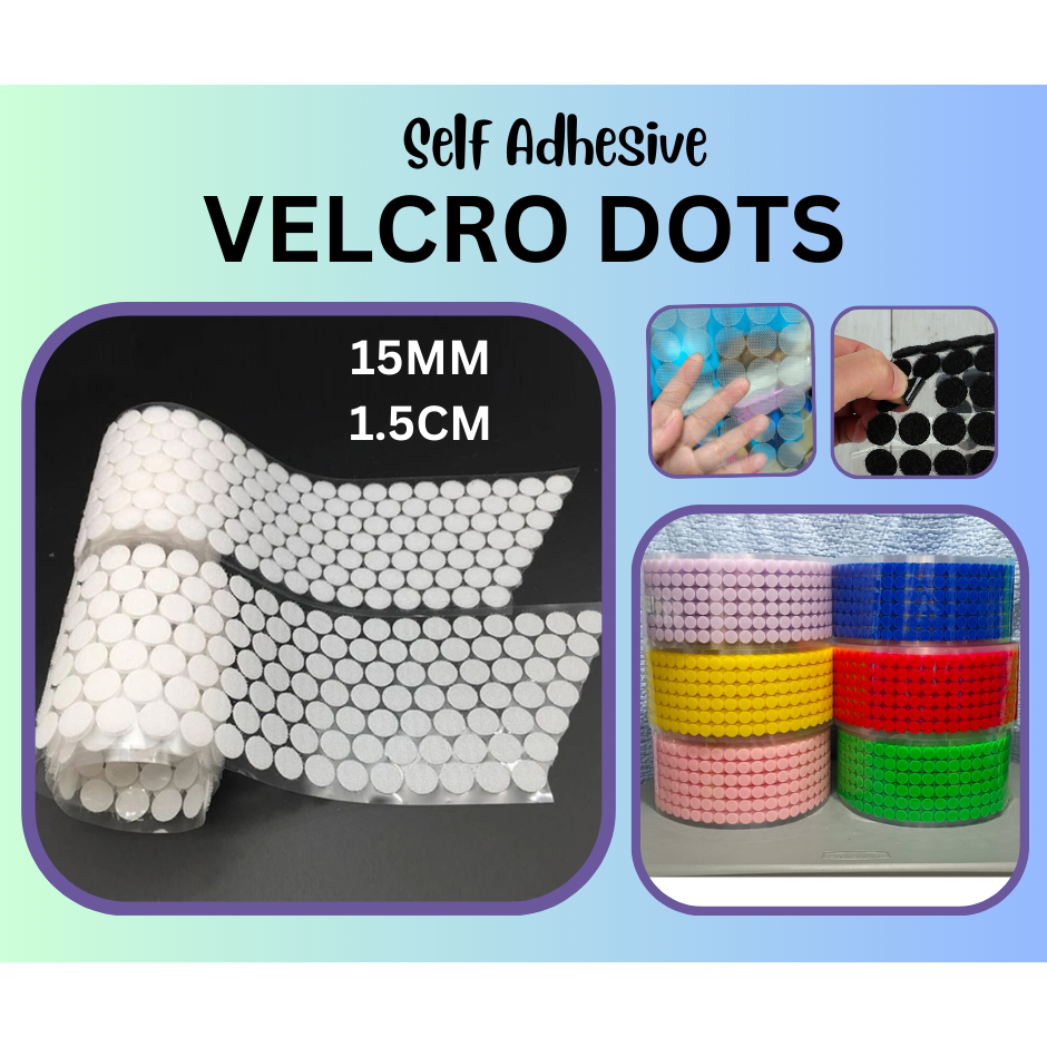 15MM VelCro Dot Self Adhesive Strong Vel Cro Loop and Hook | Shopee ...