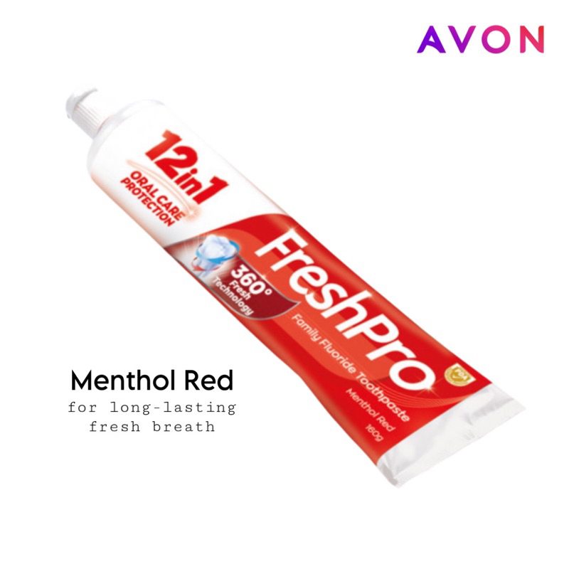 AVON Fresh Pro Family Fluoride Toothpastes 160g: Menthol Red Mint Green ...
