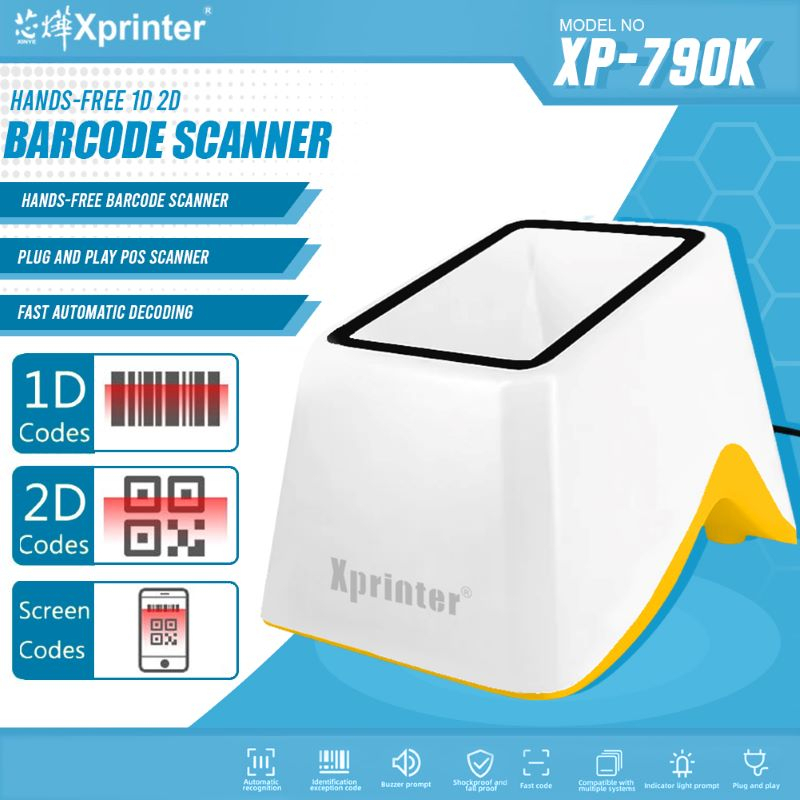 BOSTON HOME XP-790K 1D/2D QRCode Desktop Barcode Platform Scanner CMOS ...