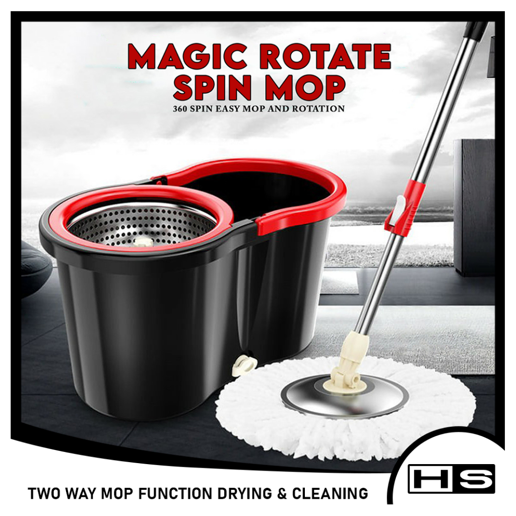 mop Spin mop Stainless steel spiral barrel Lazy hand-washing push-type ...