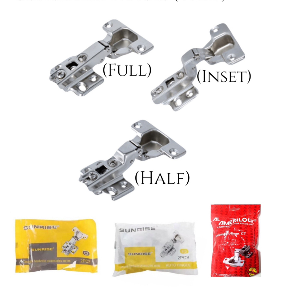 Hydraulic/ regular HIGH QUALITY CONCEALED HINGES HALF & FULL OVERLAY ...