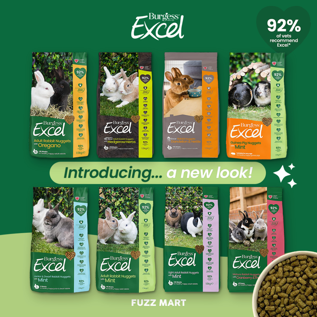 (500g/1.5kg) BURGESS Excel Mint Nuggets for Rabbit (7 variants ...