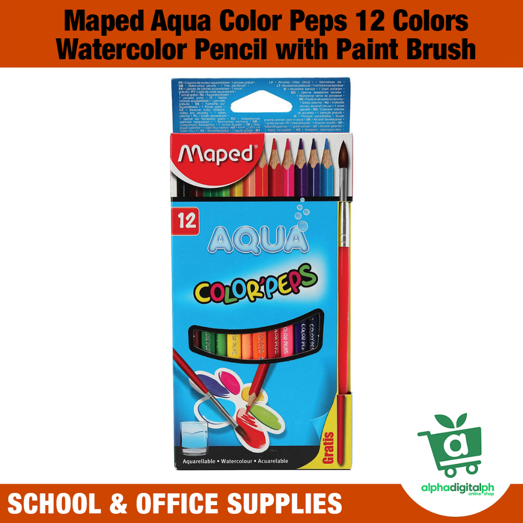 Maped Aqua Color Peps Color Pencils Set - Pack of 12 Assorted | Shopee ...