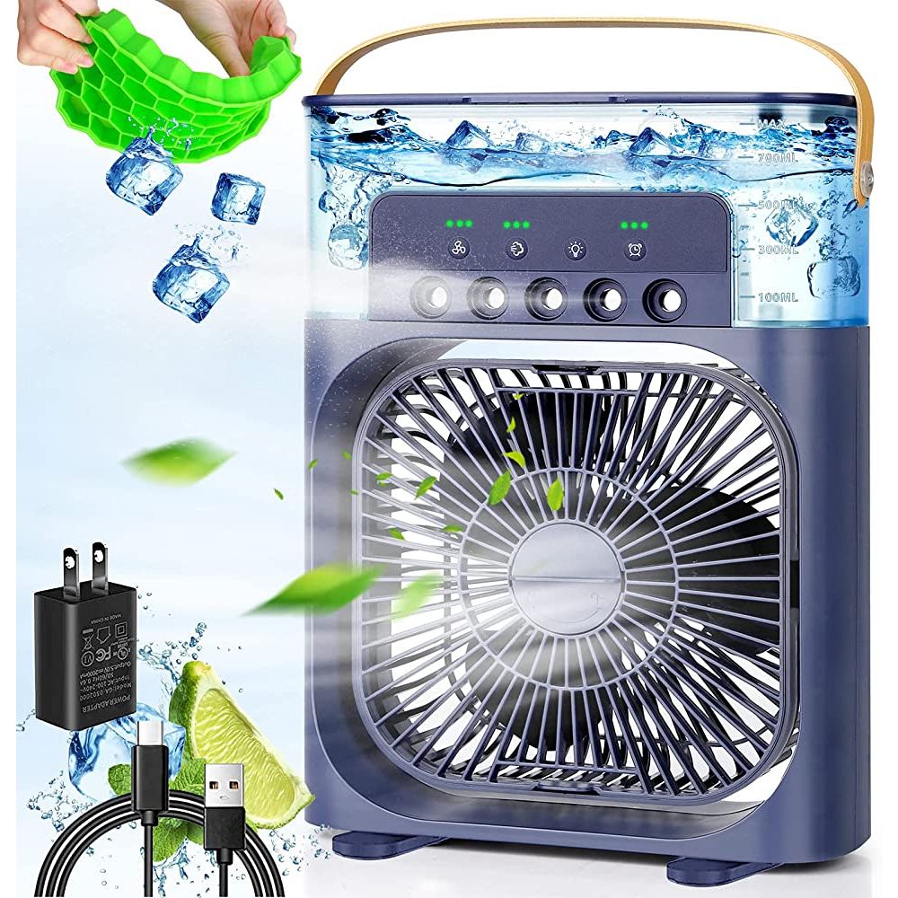 KAISA VILLA Portable Air Cooler fan USB rechargeable desk fan mist fan ...