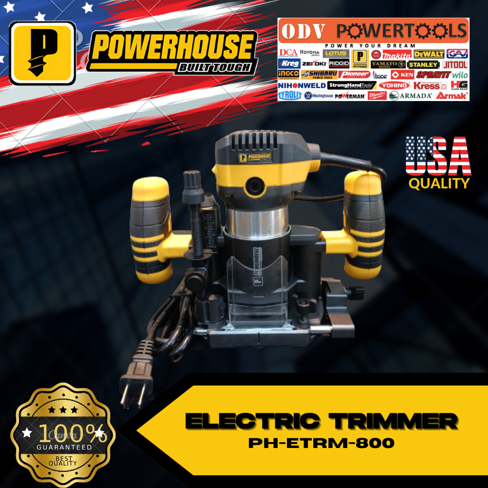 Powerhouse 2in1 Electric Trimmer With Plunge Router Base PH-ETRM-800 ...