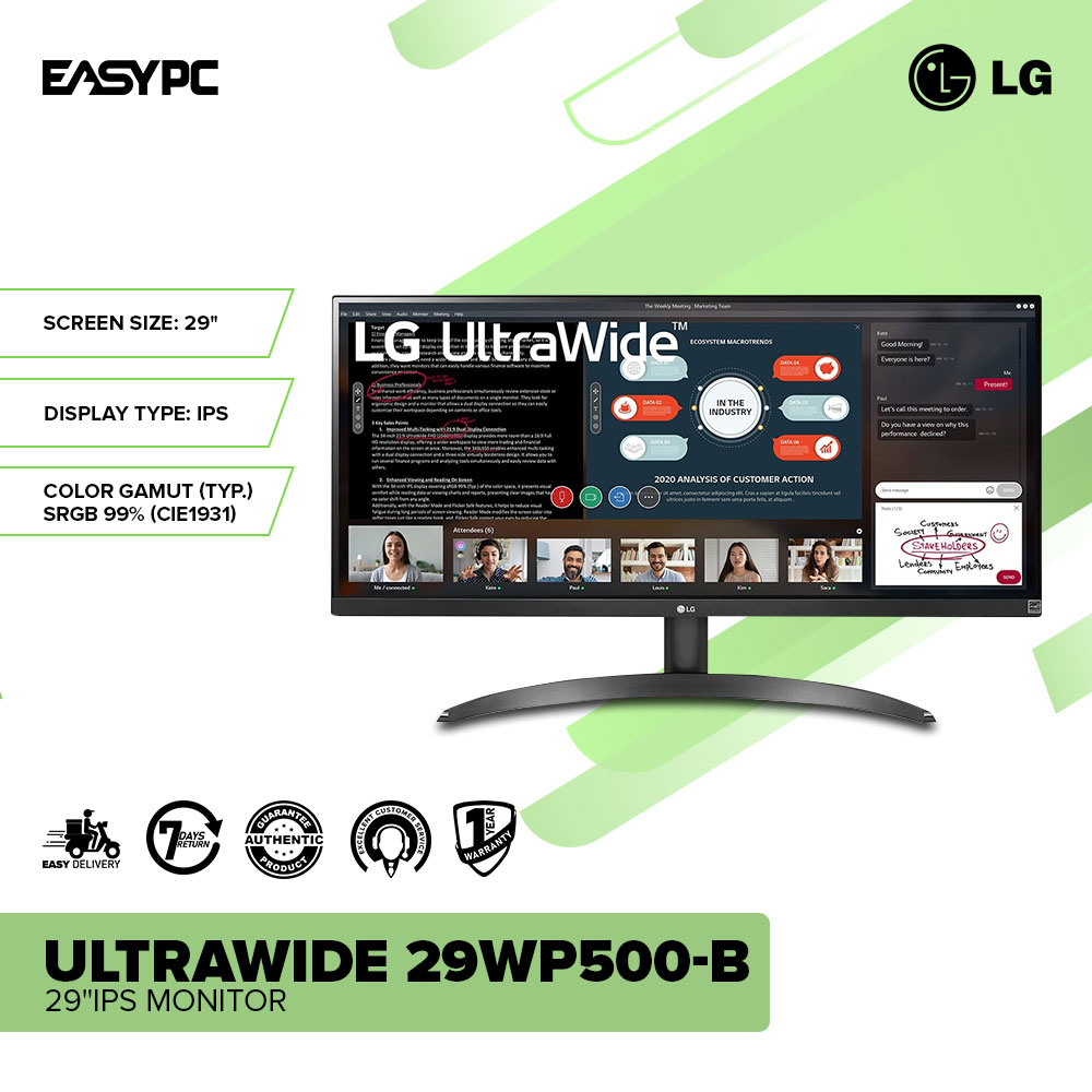 EasyPC| LG Ultrawide 29WP500-B 29 inch IPS Monitor| 75Hz| Gaming ...