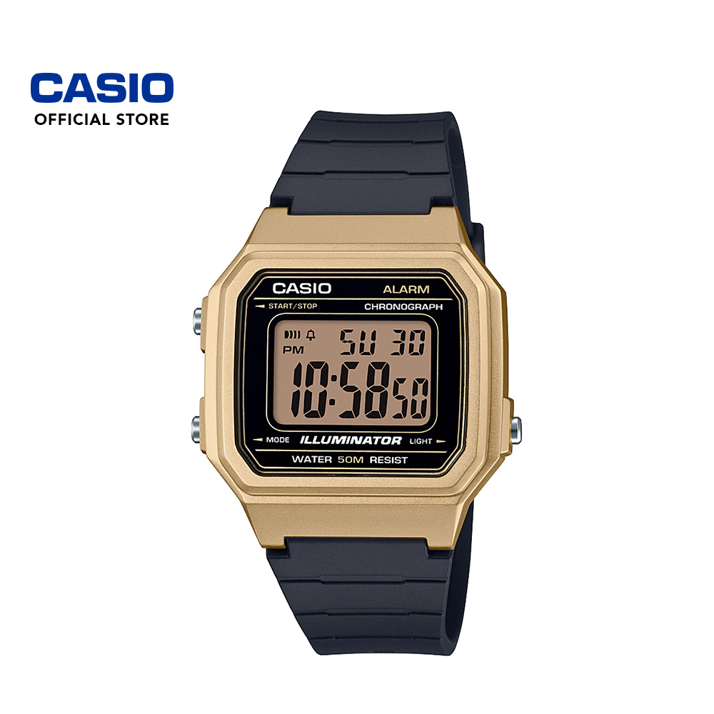 Casio (W-217HM-9AVDF) Black Resin Strap 50 Meters Digital Watch ...