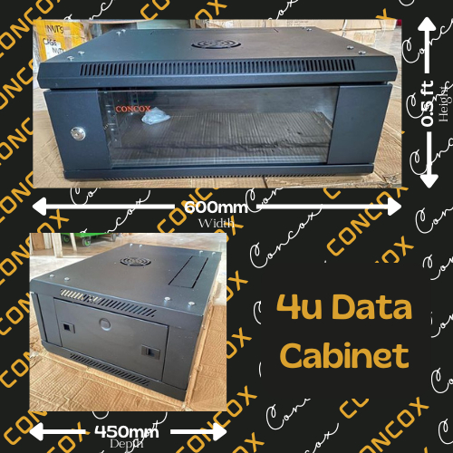 4U DATA CABINET 600MM 450MM Cabinet with lock (For Self-Assembly) wall ...