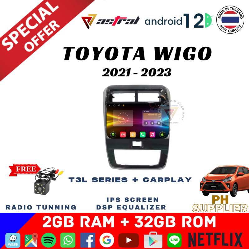 ASTRAL T3 SERIES 2GB + 32GB WIGO 2021-2023 ANDROID HEAD UNIT | Shopee ...