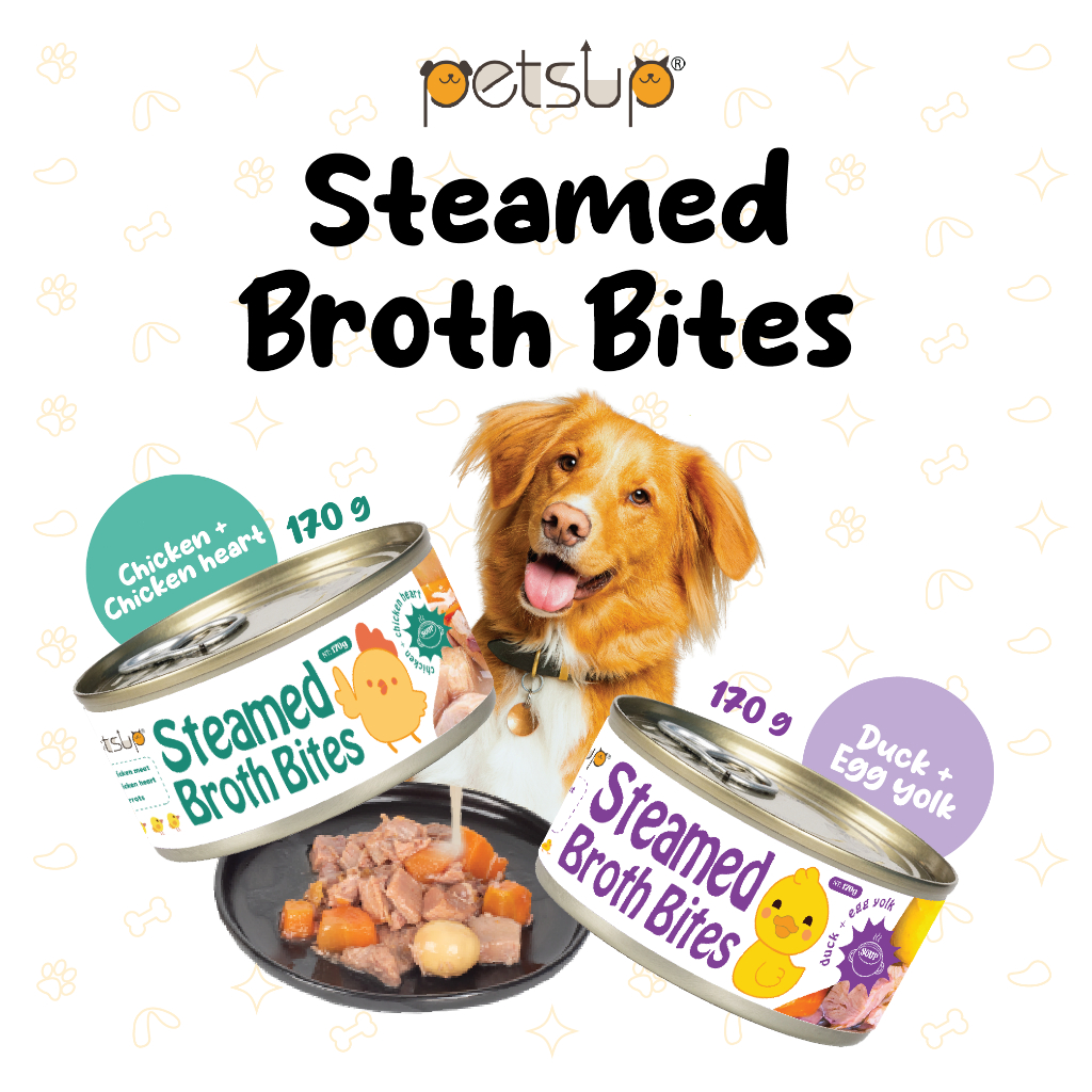 Petsup Wet Dog Food Steamed Broth Bites 170g Canned Wet Food Chicken ...