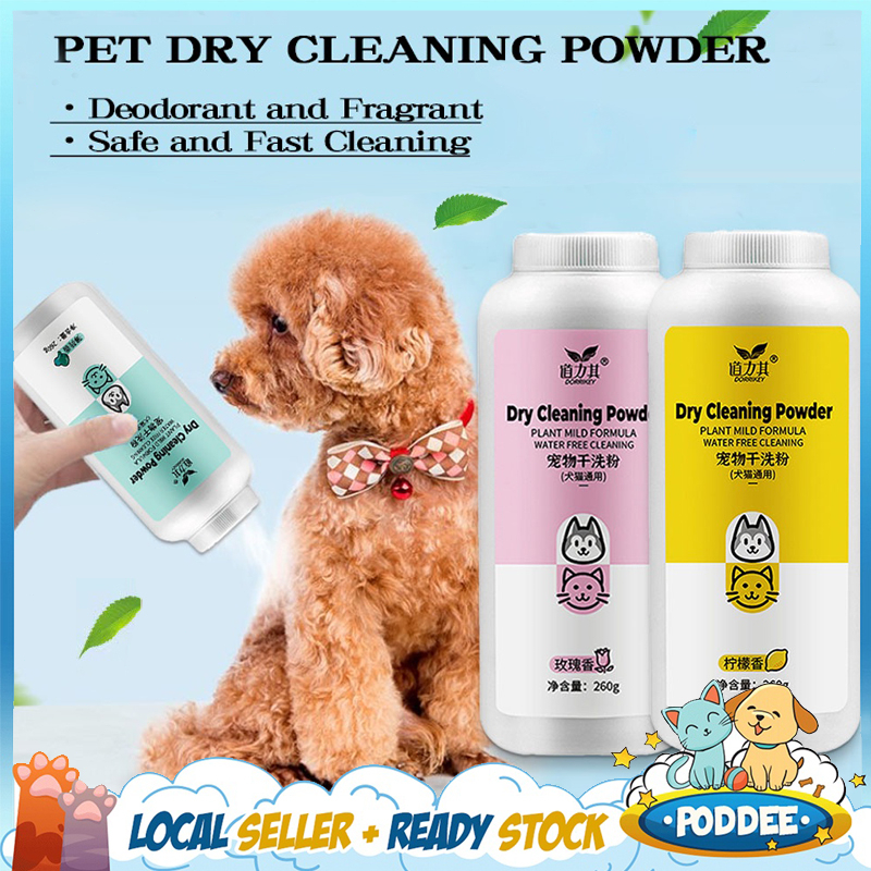 PODDEE Pet Dry Cleaning Powder Dog Cat Puppy Dry Cleaning Powder 260g ...