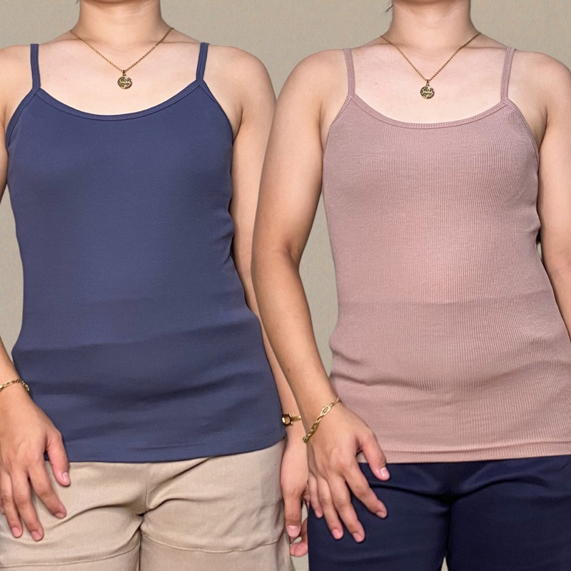 SANDO SPAGHETTI STRAP STRETCHABLE KNITTED (small to large) | Shopee ...