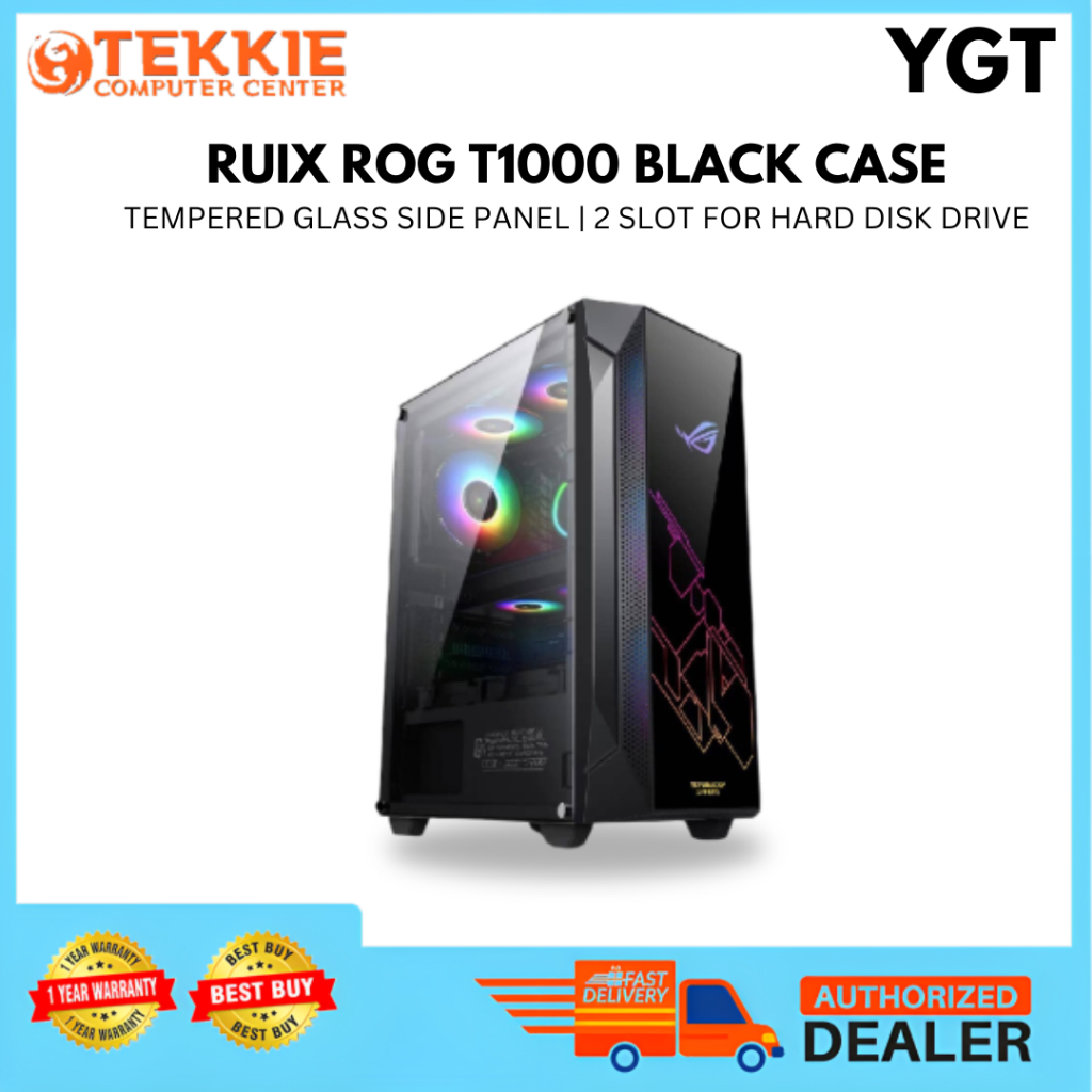 RUIX ROG T1000 BLACK GAMING CASE | Shopee Philippines