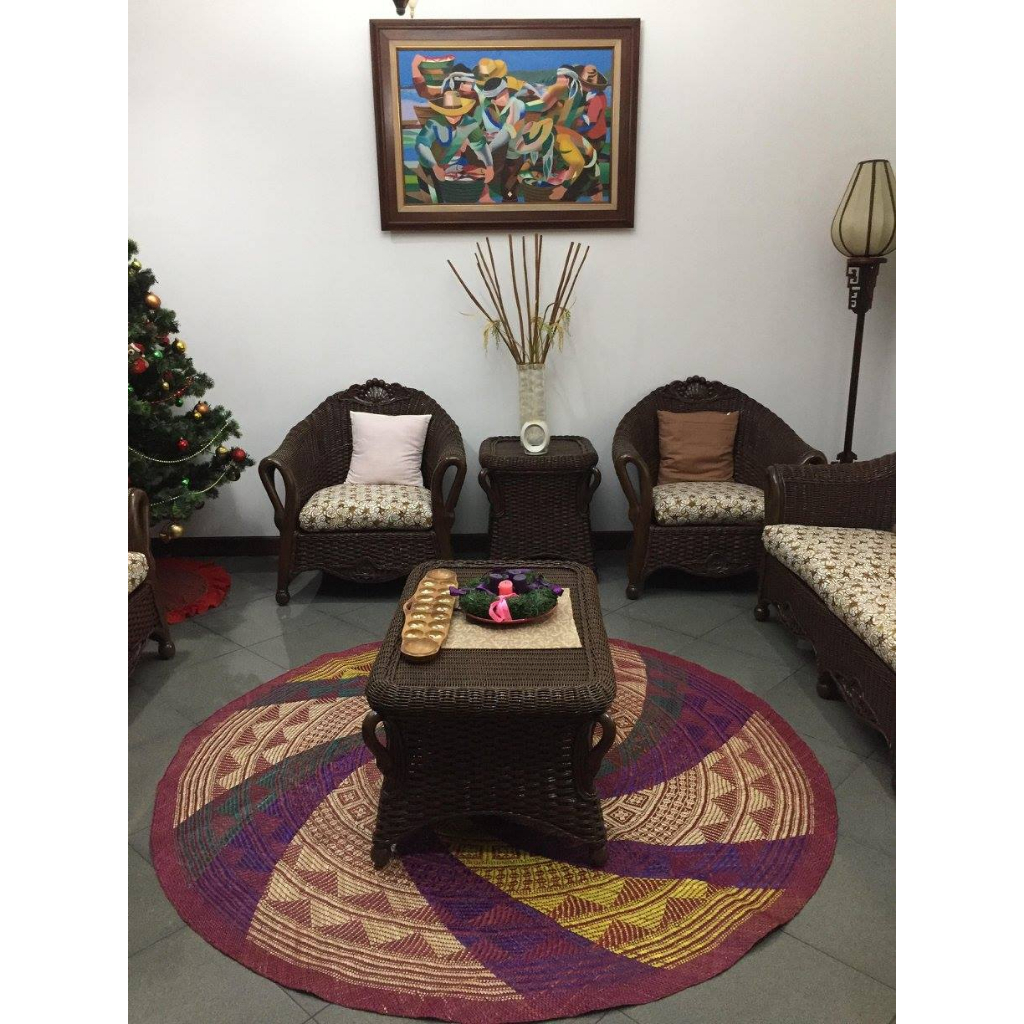 TWWA Tagolwanen Handwoven Sodsod Grass Round Mat / Banig - 5ft diameter ...