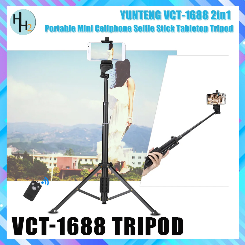 (VARIATION) Yunteng VCT-1688 2in1 Bluetooth Monopod Tripod Selfie Stick ...