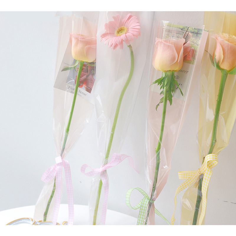 50pcs Makaron Solid Color Single Leg Bag Simple Flower Bundle Packaging ...