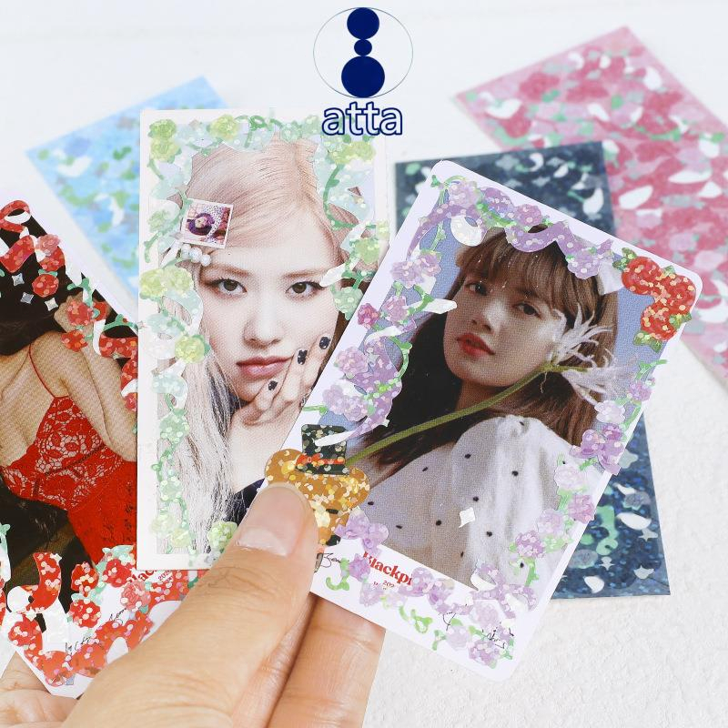 Colorful Glitter Rose Ribbon Sticker 1Sheets Retro Design Decorative ...