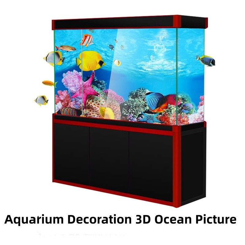 Fish tank background sticker Double Side Fish Tank Wall Poster Aquarium ...