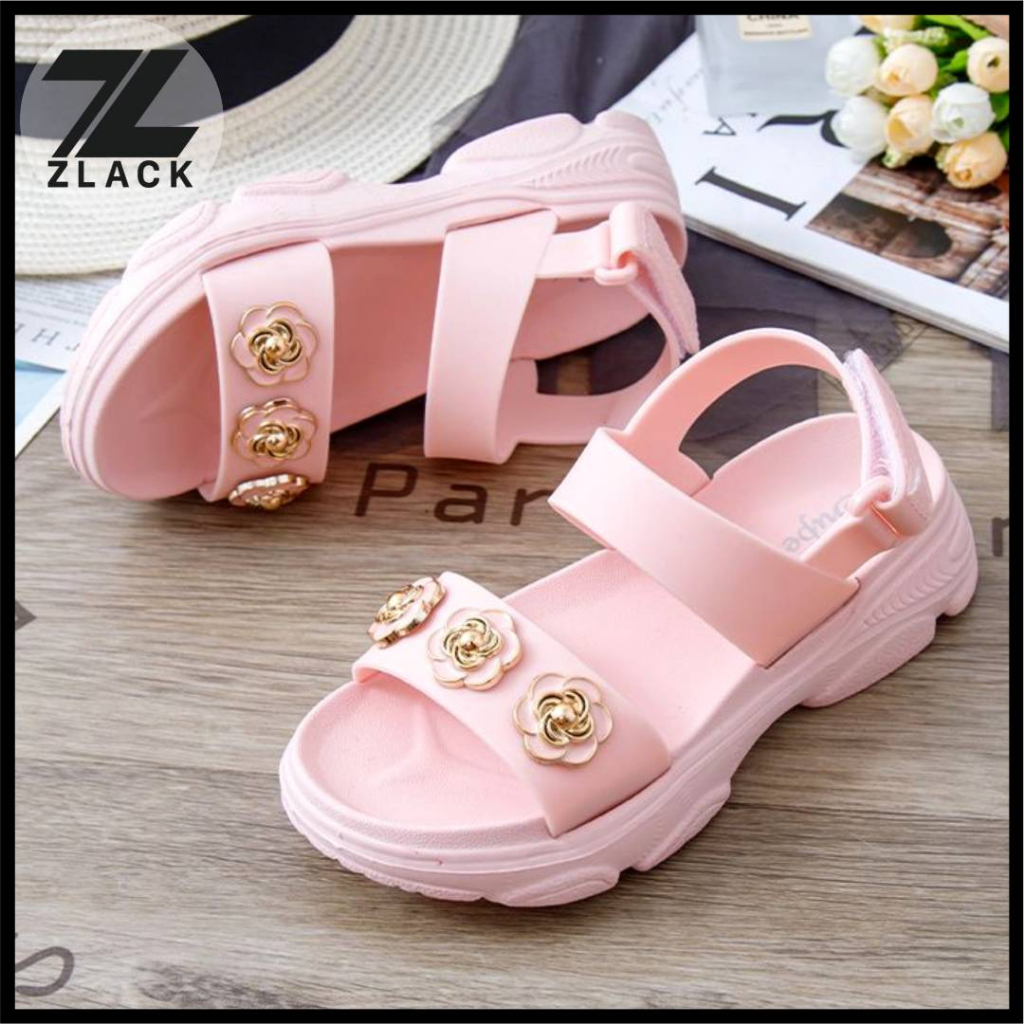 【𝐙𝐋𝐀𝐂𝐊】Closs Korean Kids Girls Beach Flower Shoes Sandals | Shopee ...