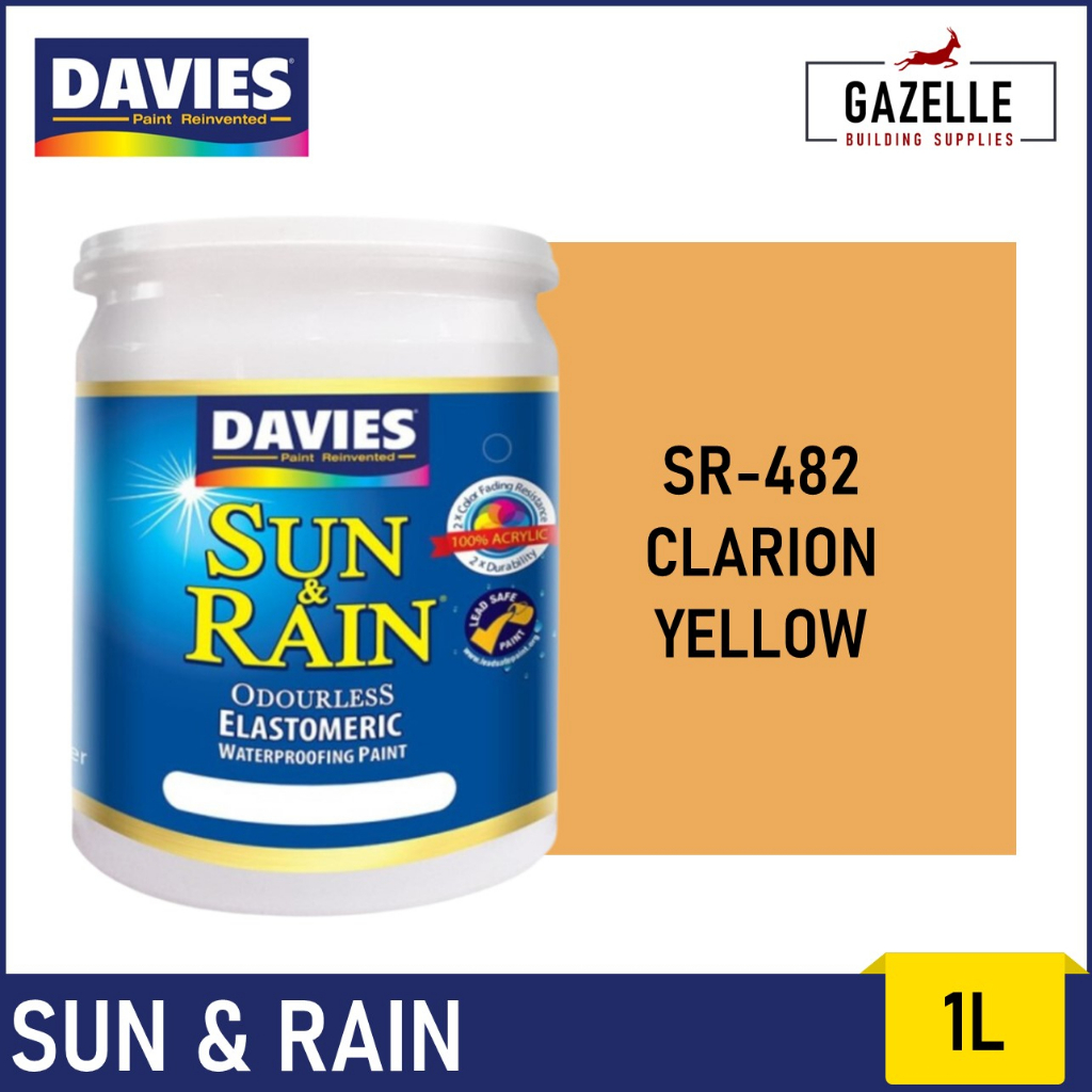 Davies Sun & Rain Acrylic Elastomeric Paint - Yellows 1L | Shopee ...