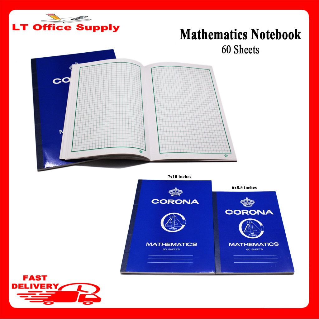 Corona Mathematics Notebook Padded type 60 Sheets Graphing paper math ...