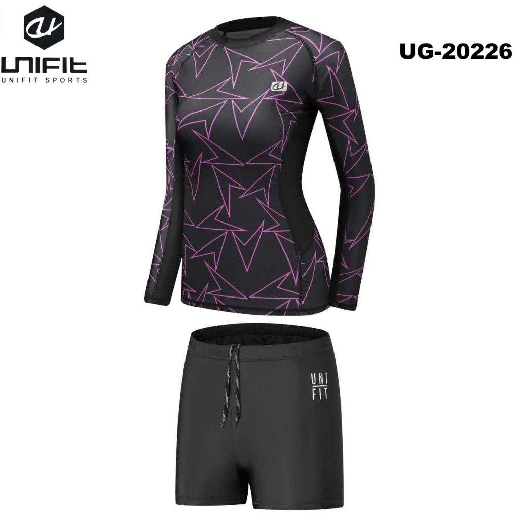 UNIFIT Women,s Rash Guard Swimsuit Swimwear Dri-Fit Rush Guard Terno UG ...