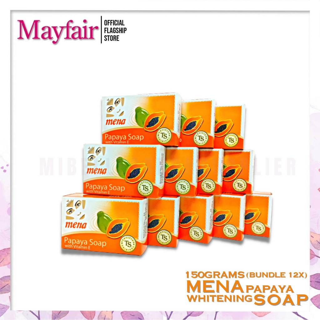 Papaya Soap Whitening Original By Mena 150g 12pcs Lightening Smooth ...