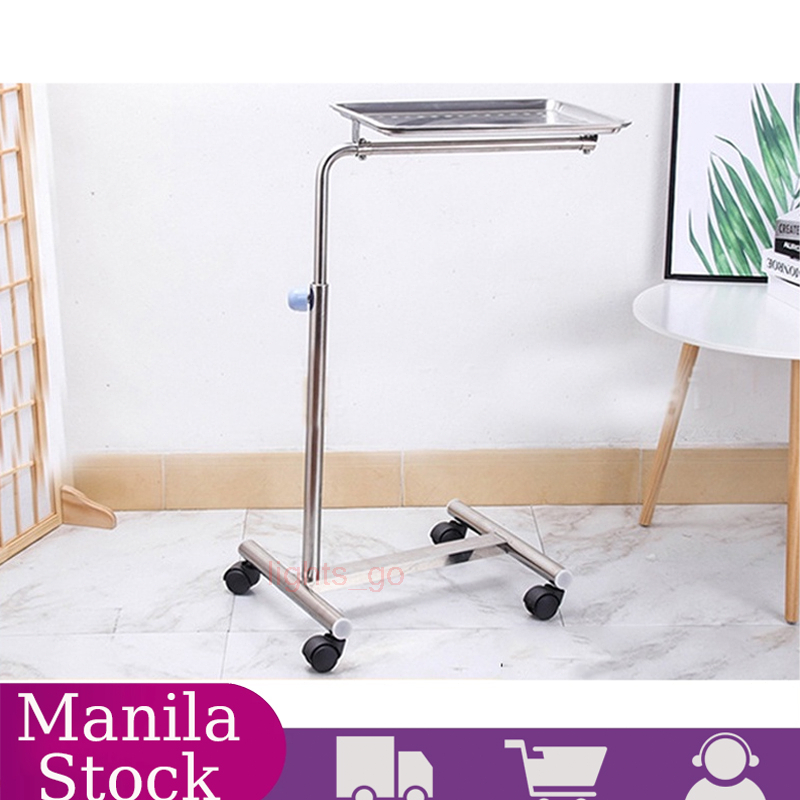 Mayo Instrument Table Stainless Steel Adjustble Height with 4 Wheels ...