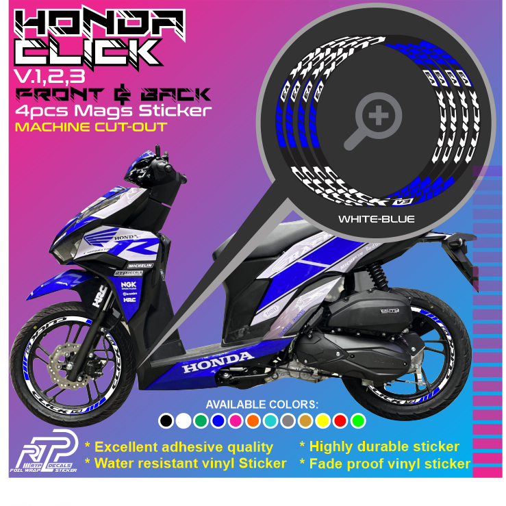 Honda Click V3 Mags Sticker Decals PAIR - Front and Back | Shopee ...
