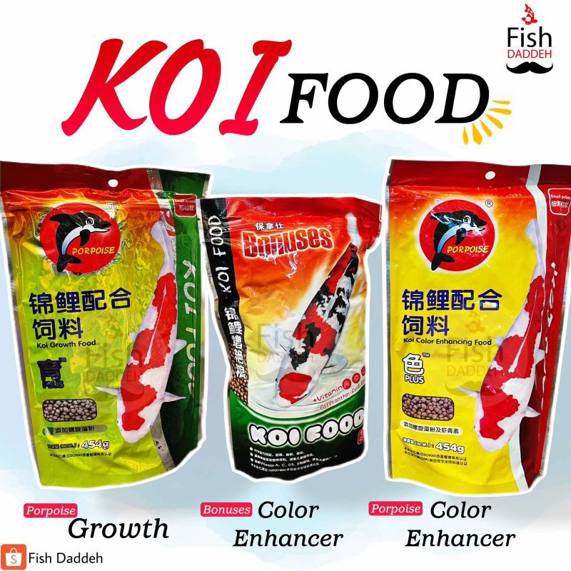 Porpoise Koi Growth Color Fish Food with SPIRULINA 454g 480g | Shopee ...