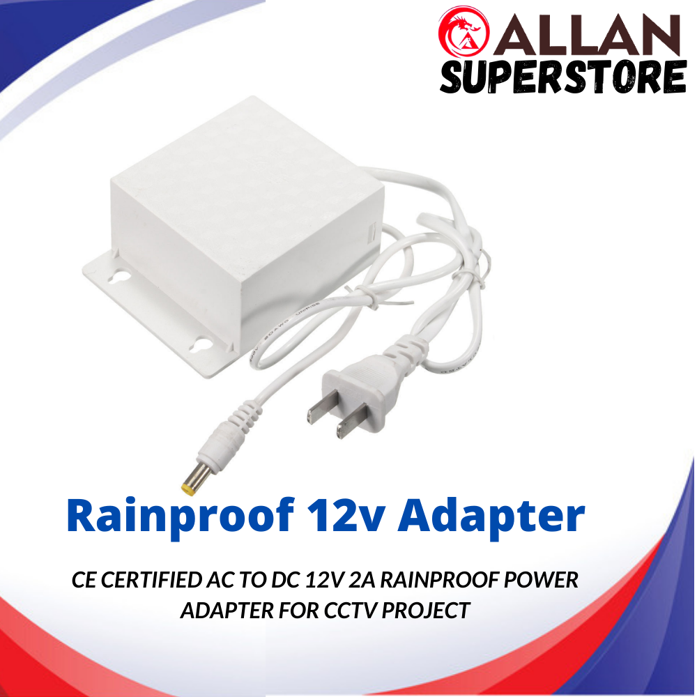 Allan Superstore Rainproof 12v Adapter for CCTV / 12v2a Outdoor Adapter ...