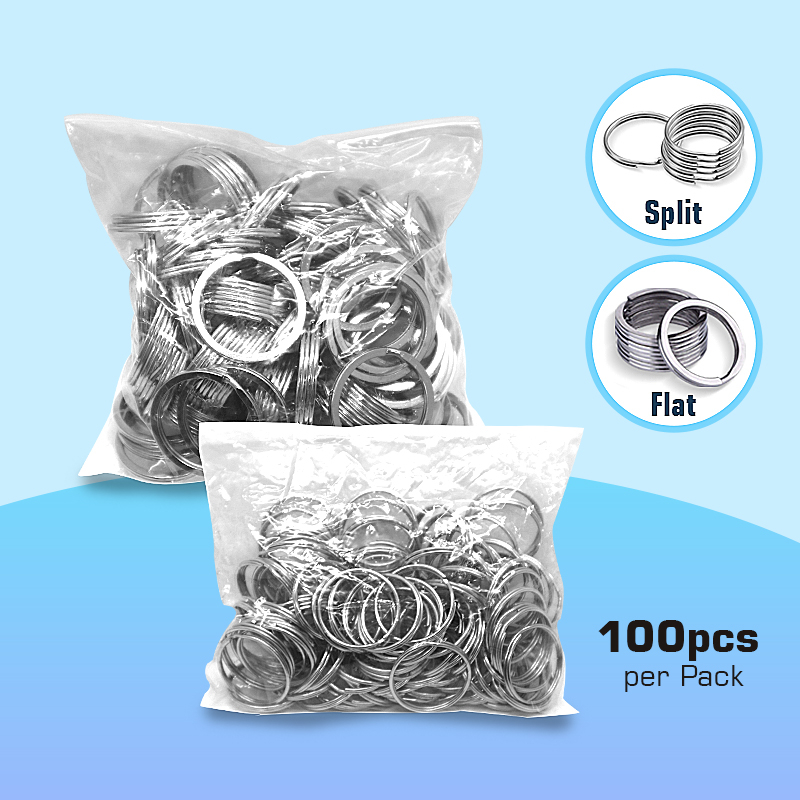 Split Key Rings 22mm (100pcs per pack) and Flat Key Rings 28mm (100pcs ...