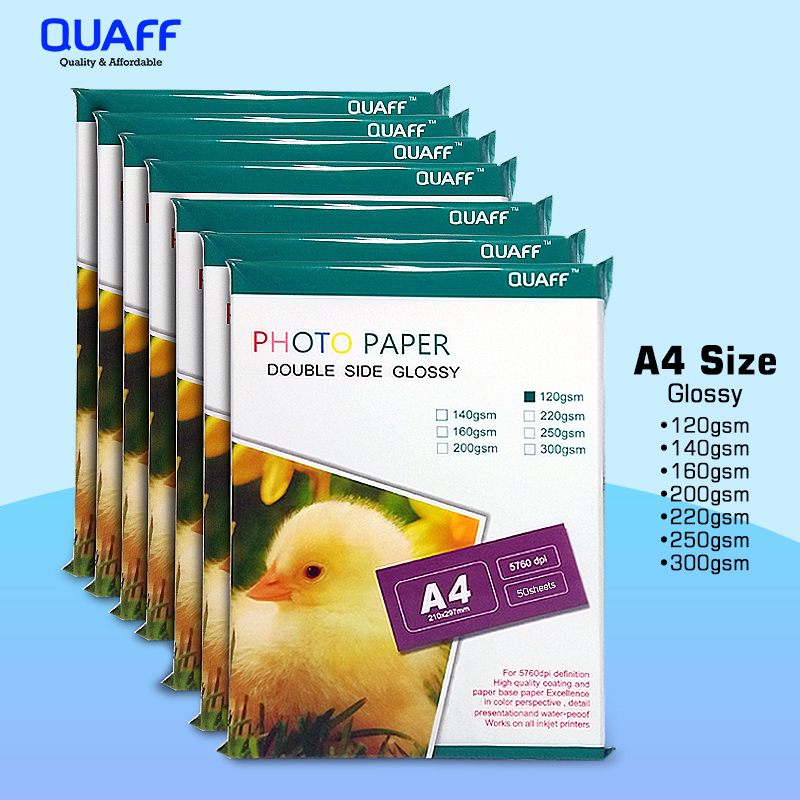QUAFF Double Sided Glossy Photo Paper A4 Size 120gsm 140gsm 160gsm ...