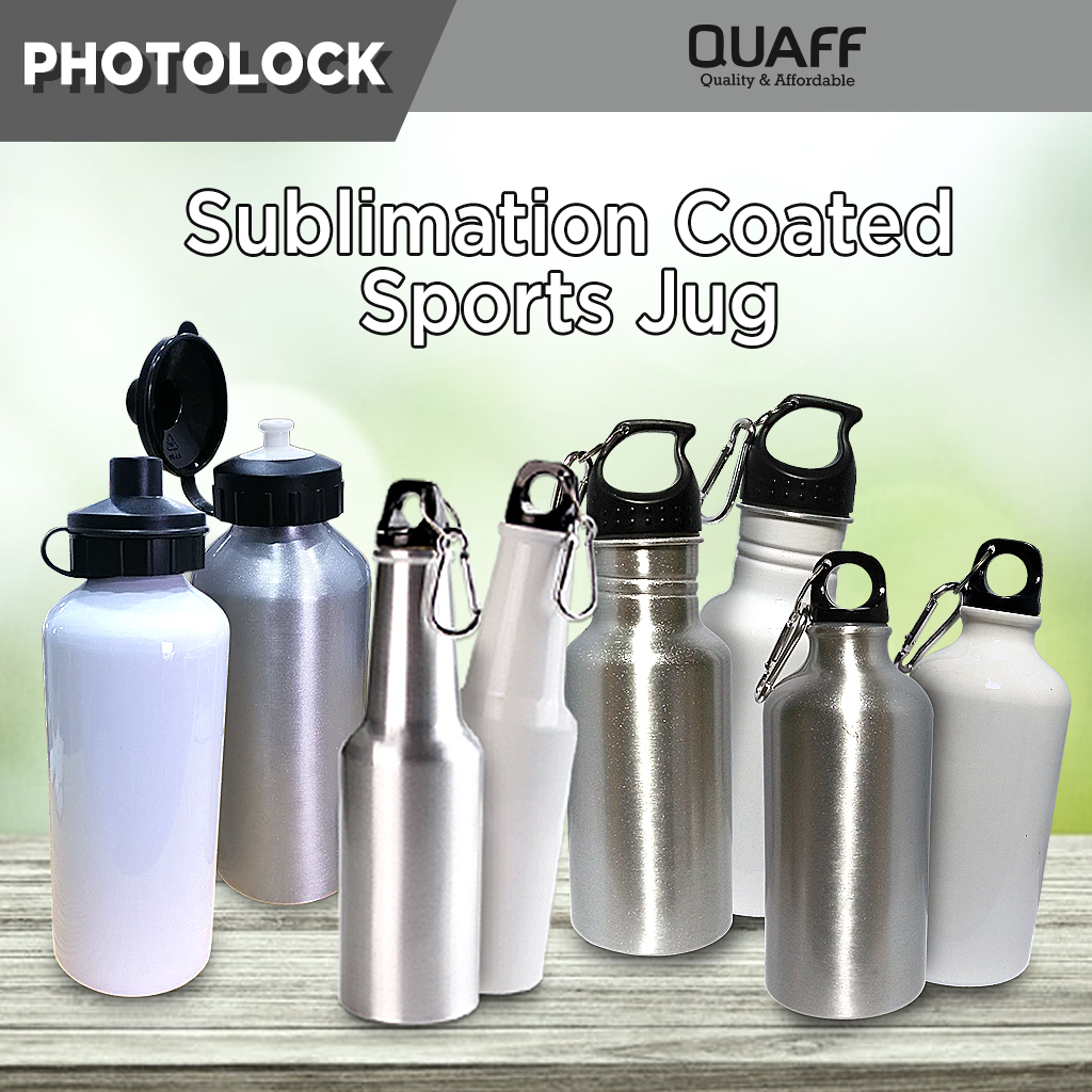 QUAFF Sublimation Coated Sports Jug White & Silver 500ml | 600ml ...