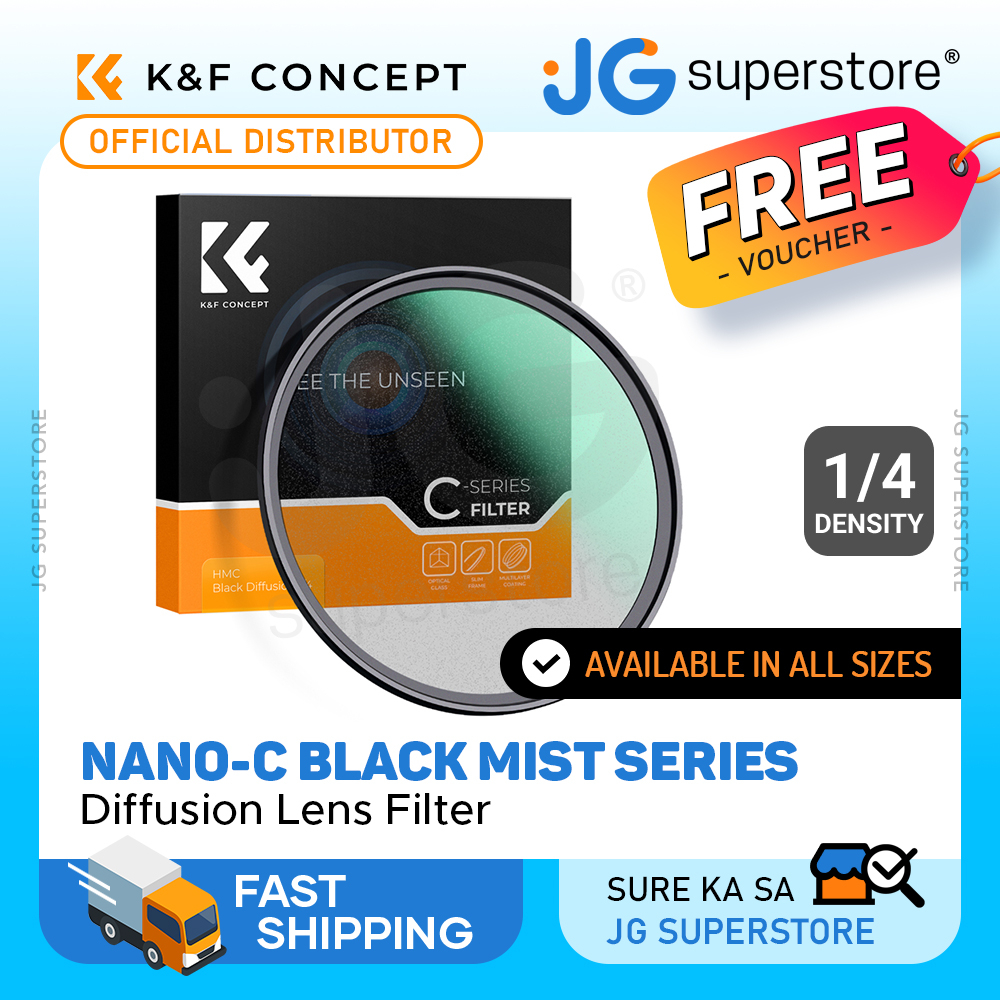 K&F Nano-C Black Mist Series HMC 1/4 Density Diffusion Lens Filter & Special Effects for Camera ...