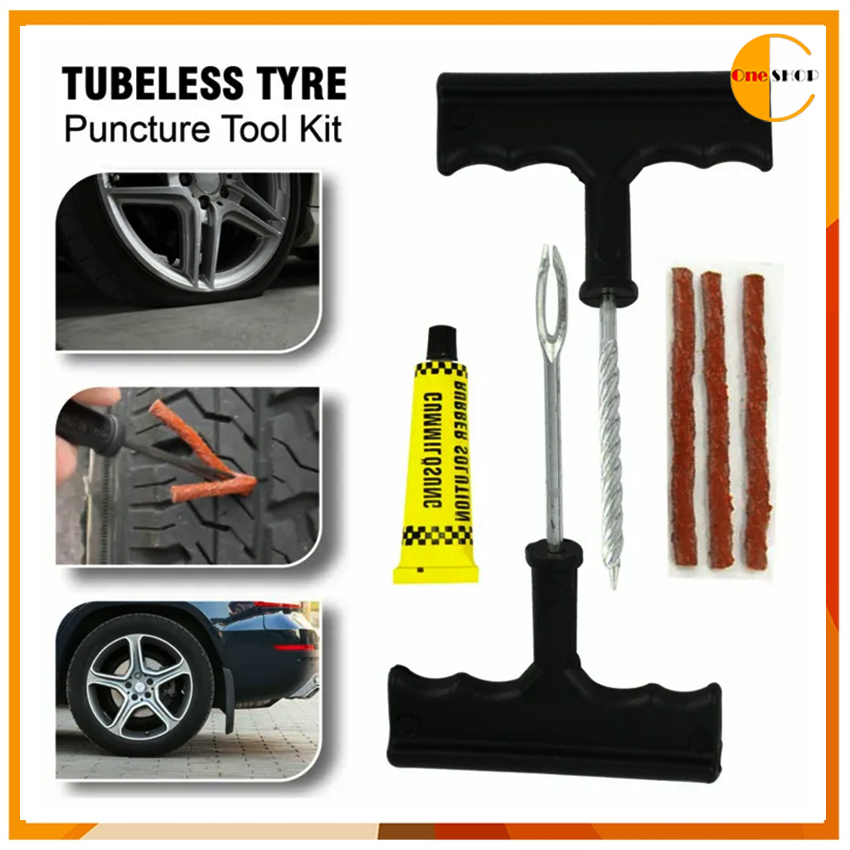 Auto Car Tubeless Tyre Puncture Plug Repair Tools Kit ( NO SPECIFIC ...
