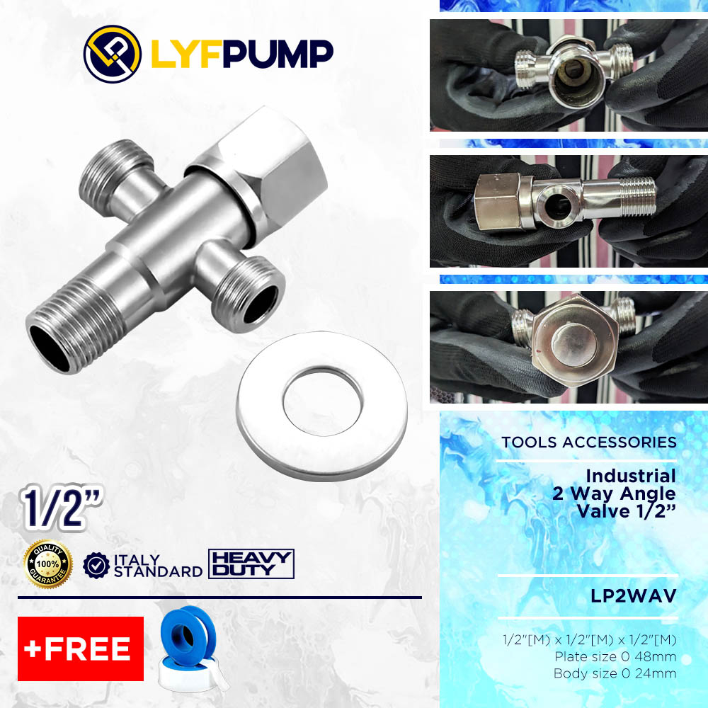 LYFPUMP Industrial Stainless 2 Way Angle Valve 1/2" LP2WAV + FREEBIES ...